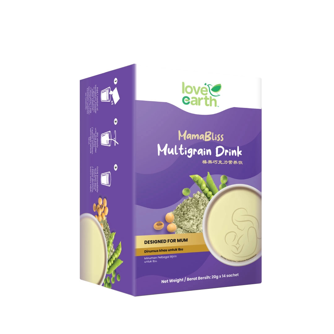 Love Earth Mamabliss Drink ( Hazelnut Choco/ Multigrain ) (14 Sachets ...