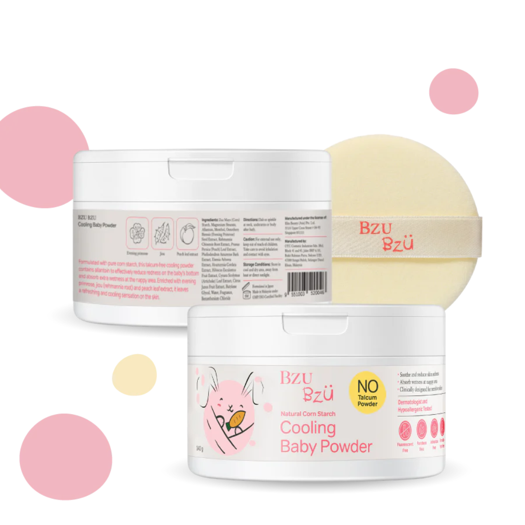 BZU BZU Cooling Baby Powder with Puff (140g) – Babyland SS2 Malaysia