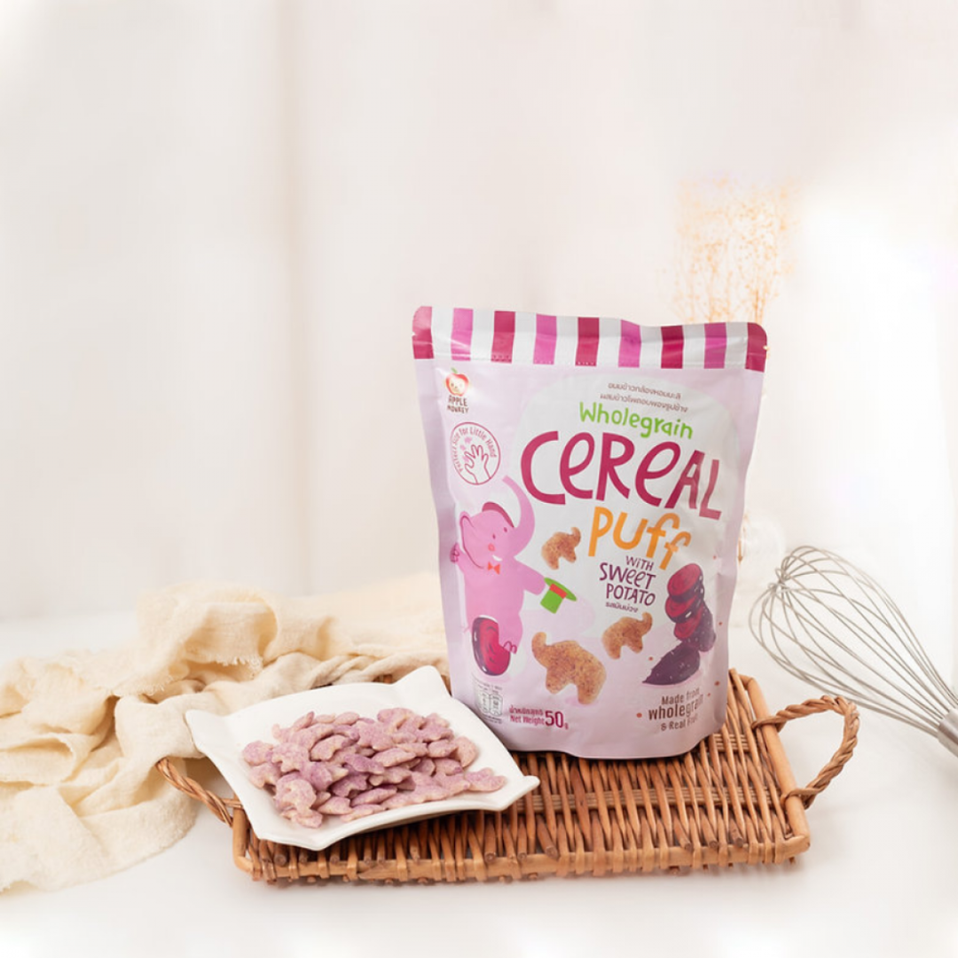 Apple Monkey Wholegrain Cereal Puff 50g (12M+) – Babyland SS2 Malaysia