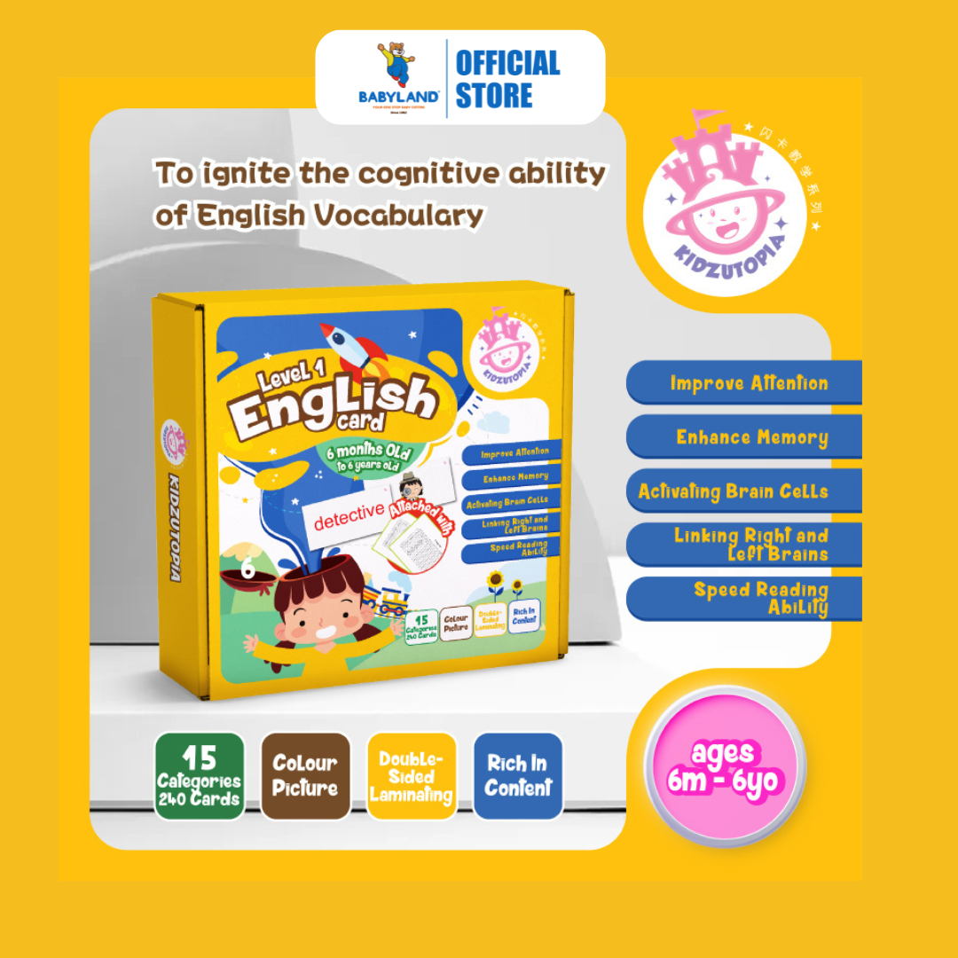 KidZutopia Early Learning Flashcard Book - English Level 1 – Babyland ...