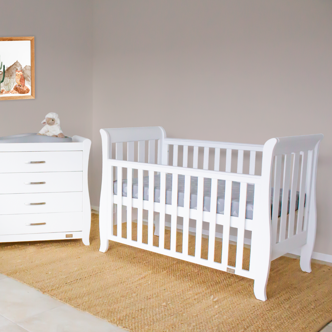 [Pre-Order] Babyhood Classic Sleigh 4-in-1 Cot - White – Babyland SS2 ...