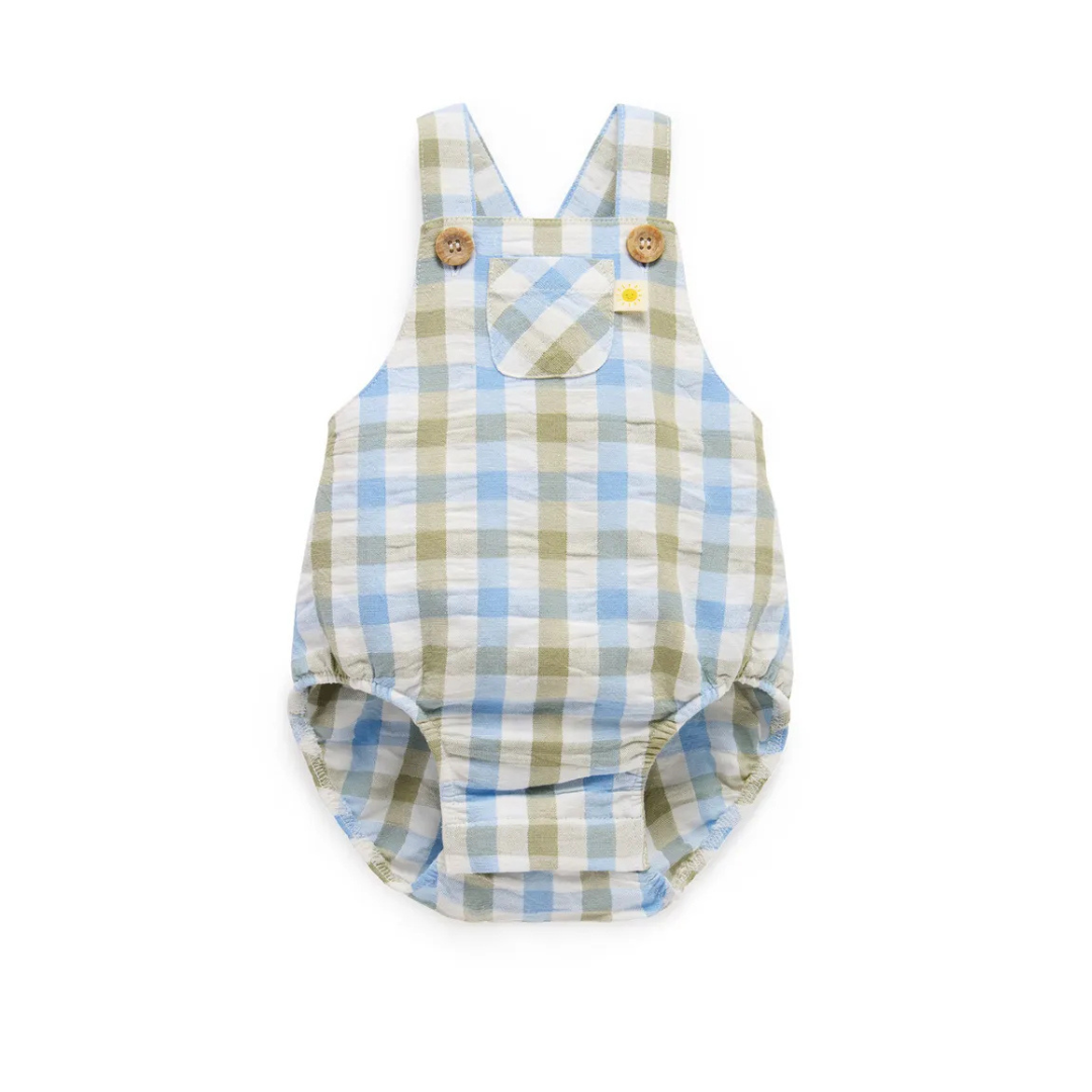 Purebaby Overalls Organic Seagrass Check – Babyland SS2 Malaysia
