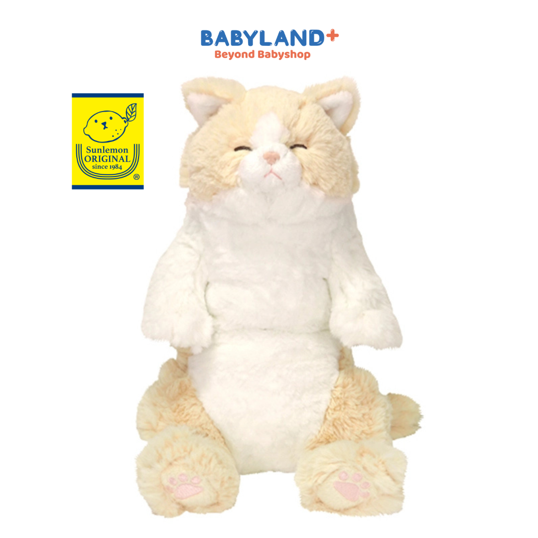 Sunlemon 6472 Cream - Lying Cat Sleeping Face Stuffed Toy M – Babyland ...