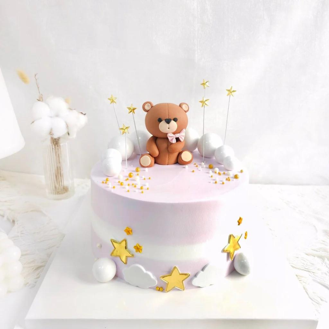[PRE-ORDER] Yippii Starry Bear Cake 8 Inch – Babyland SS2 Malaysia