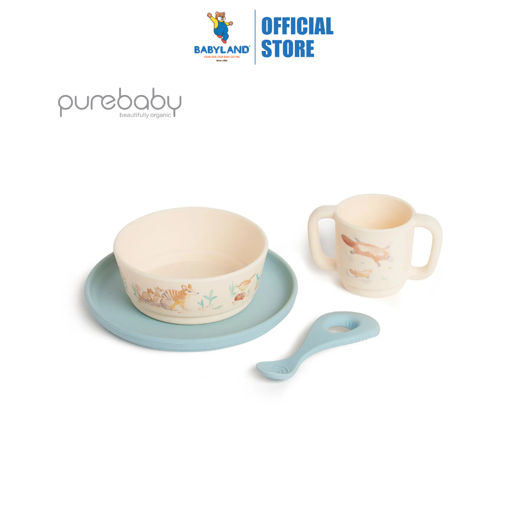 Purebaby Organic Bush Babies Silicone Feeding Set – Babyland SS2 Malaysia