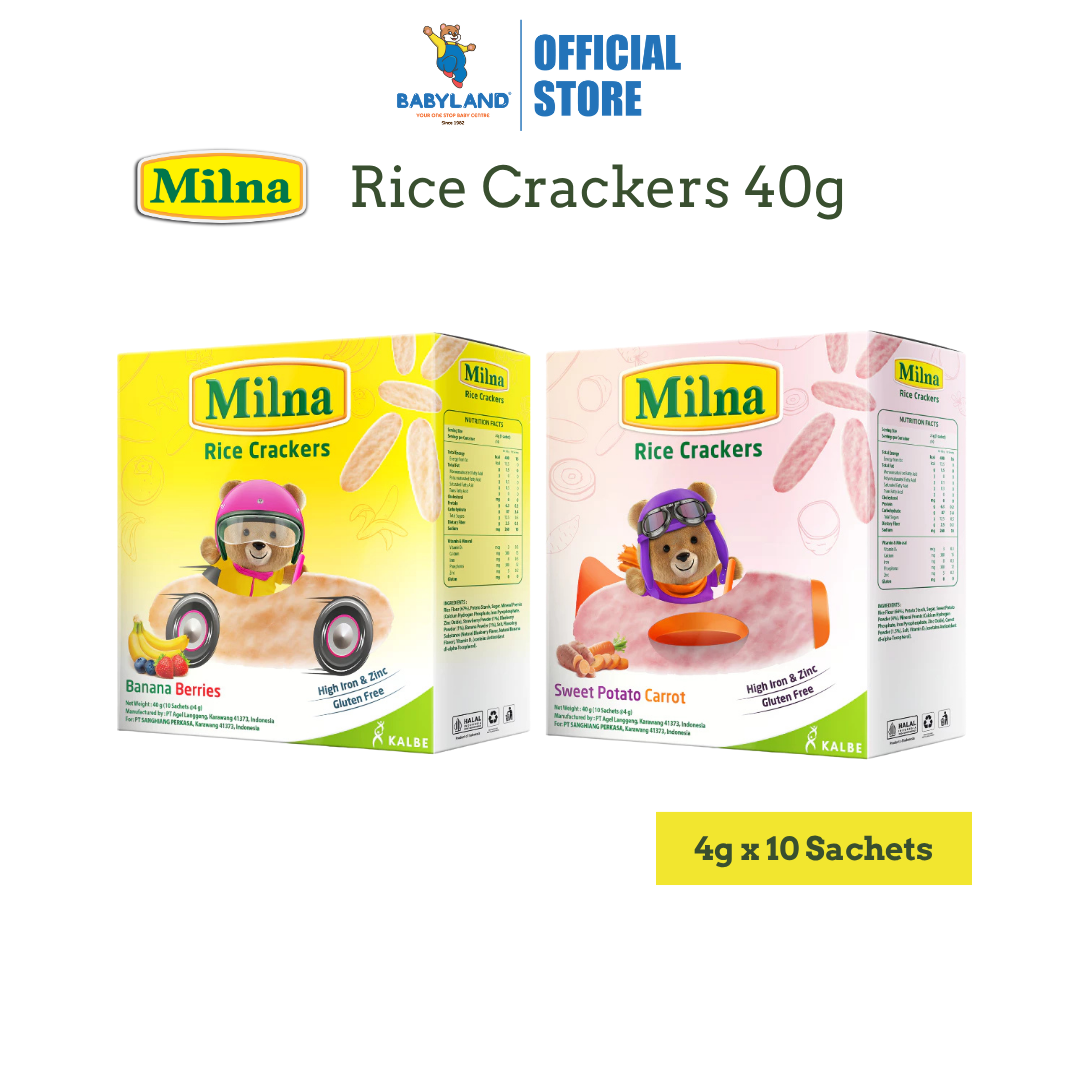 Milna Rice Crackers 40g (4g x 10 Sachets) – Babyland SS2 Malaysia