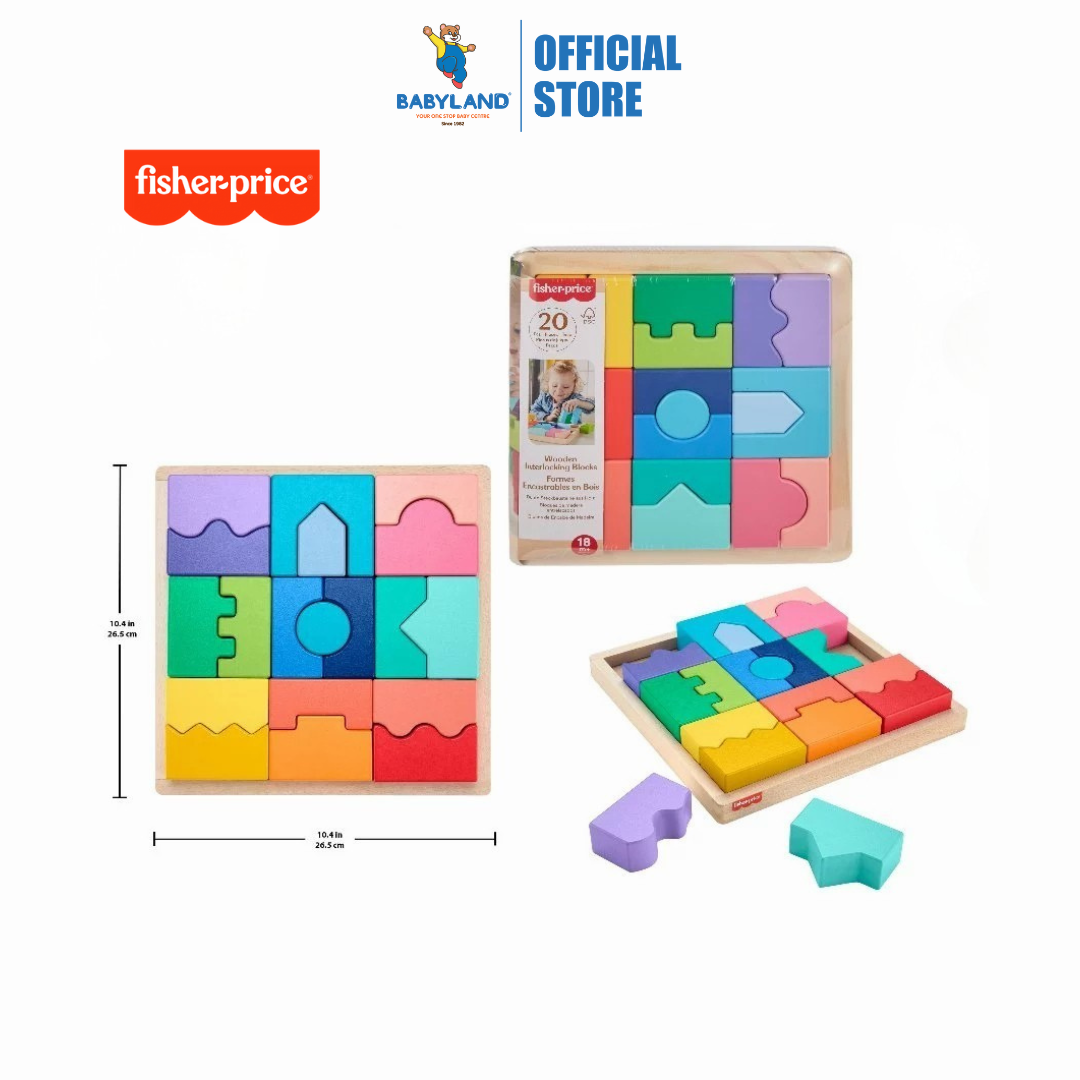 Fisher-Price Wooden Interlocking Blocks – Babyland SS2 Malaysia