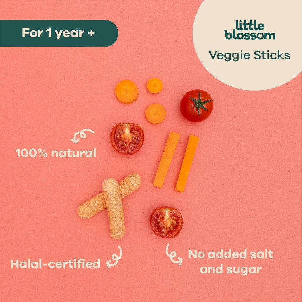 Little Blossom Veggie Sticks 12g - Tomato & Carrot – Babyland SS2 Malaysia