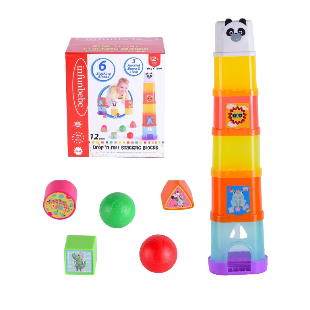 Infunbebe Drop 'n Roll Stacking Blocks (12m+) – Babyland SS2 Malaysia