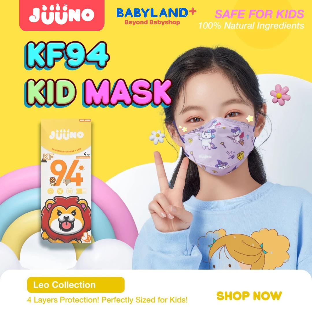 Juuno Kids Mask KF94 Safari Leo 10'S - Orange | Protective 4Layer Prot ...