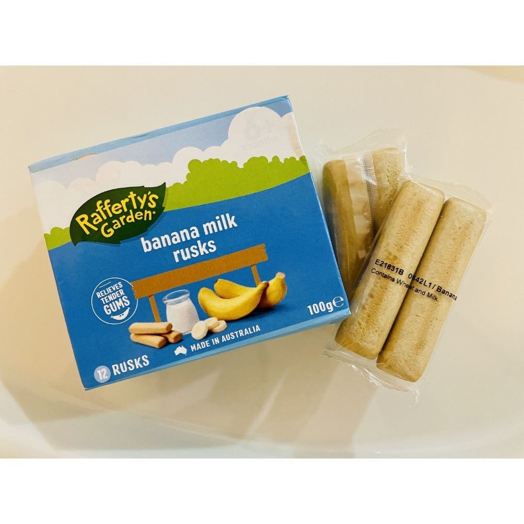 Raffertys Garden Banana Milk Rusk 100g – Babyland SS2 Malaysia