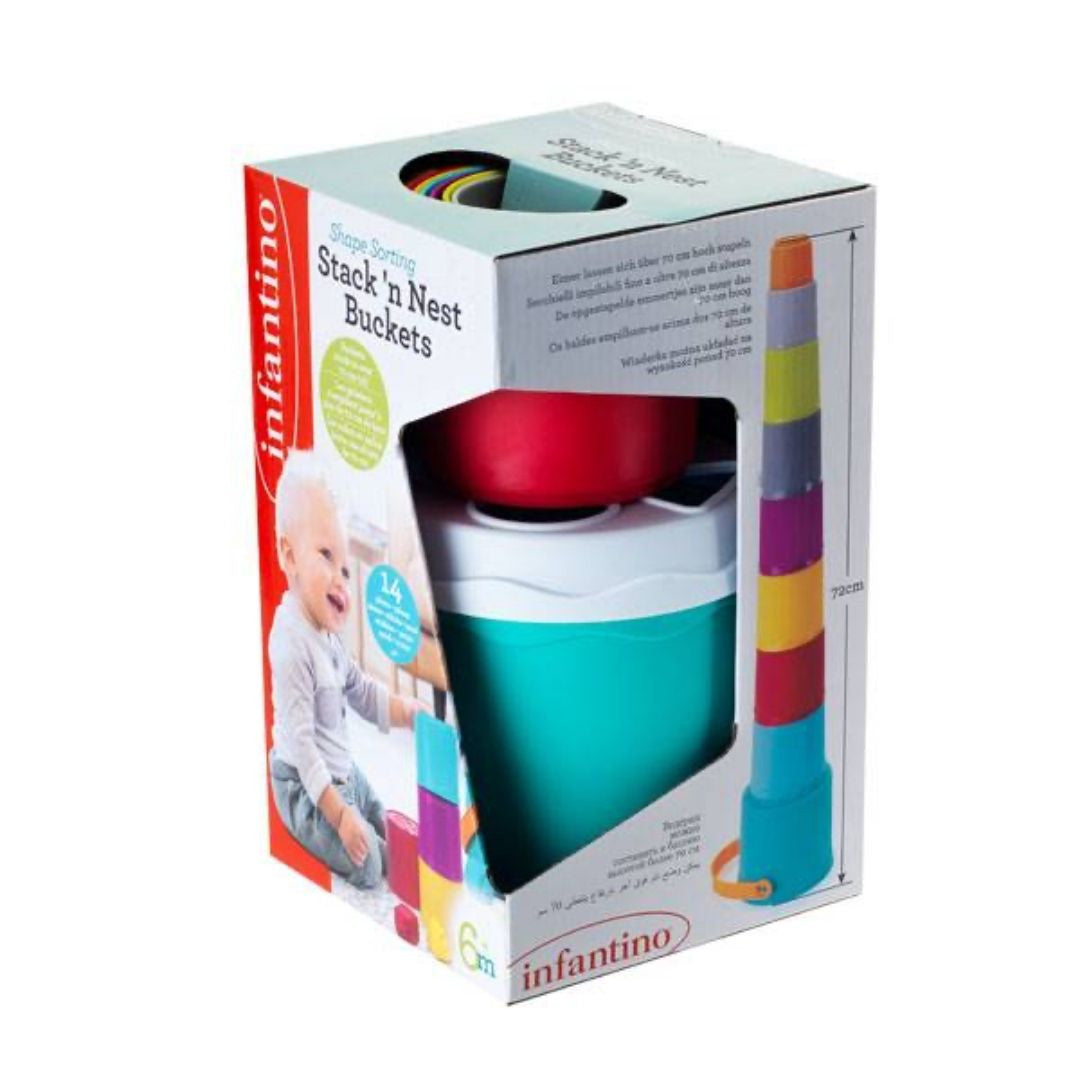 Infantino Shape Sorting Stack & Nest Buckets – Babyland SS2 Malaysia
