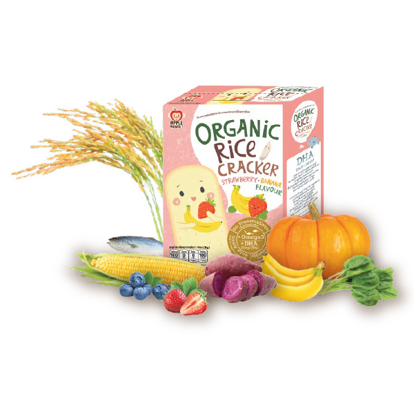Apple Monkey Organic Rice Cracker 10 sachets 30g – Babyland SS2 Malaysia