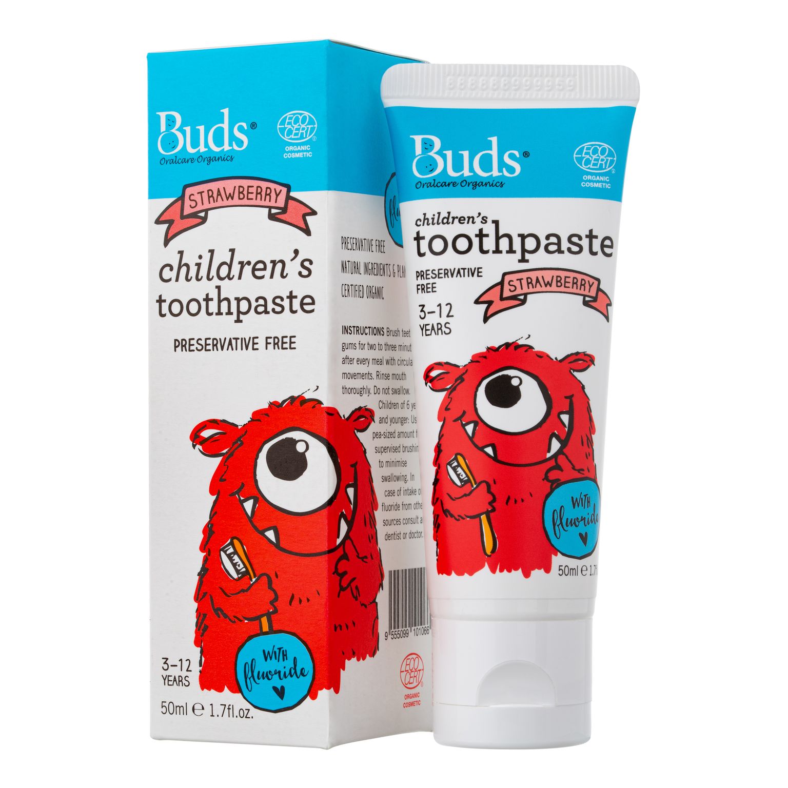 Buds Children's Toothpaste With Fluoride 3-12y 50ml – Babyland SS2 Malaysia