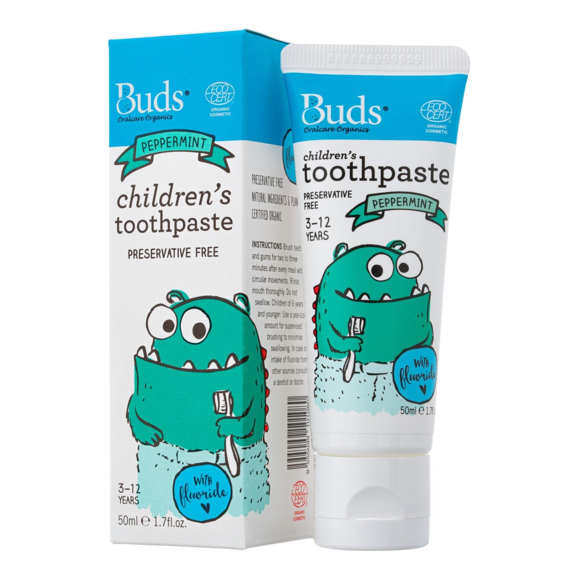 Buds Children's Toothpaste With Fluoride 3-12y 50ml – Babyland SS2 Malaysia