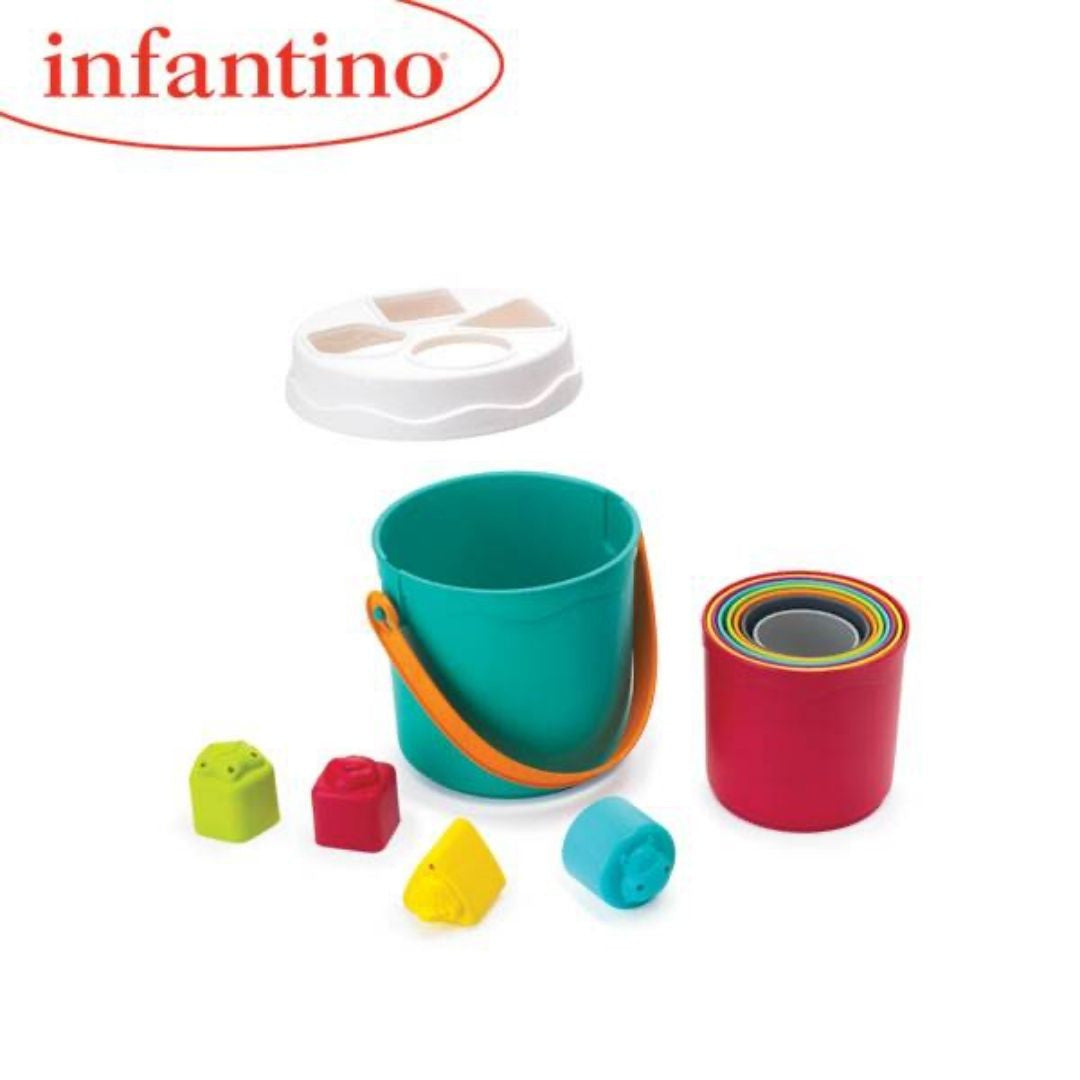 Infantino Shape Sorting Stack & Nest Buckets – Babyland SS2 Malaysia